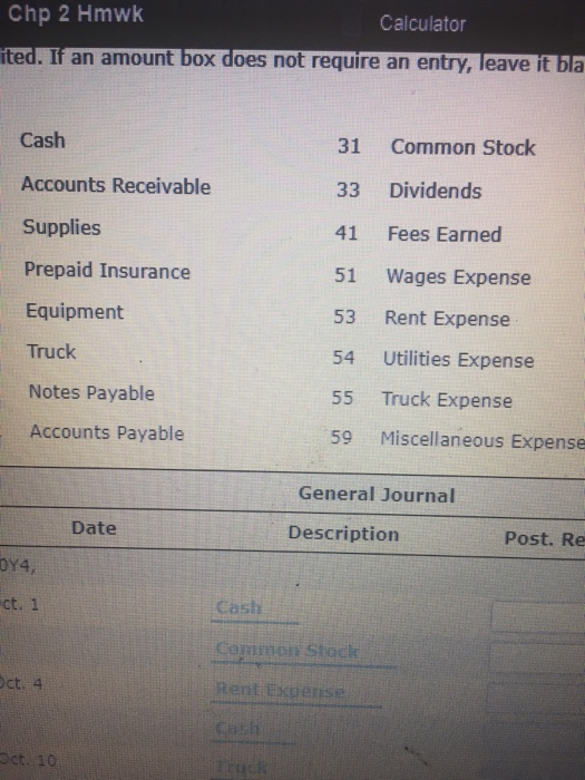 Solved 2. Post (in chronological order) the journal to a | Chegg.com