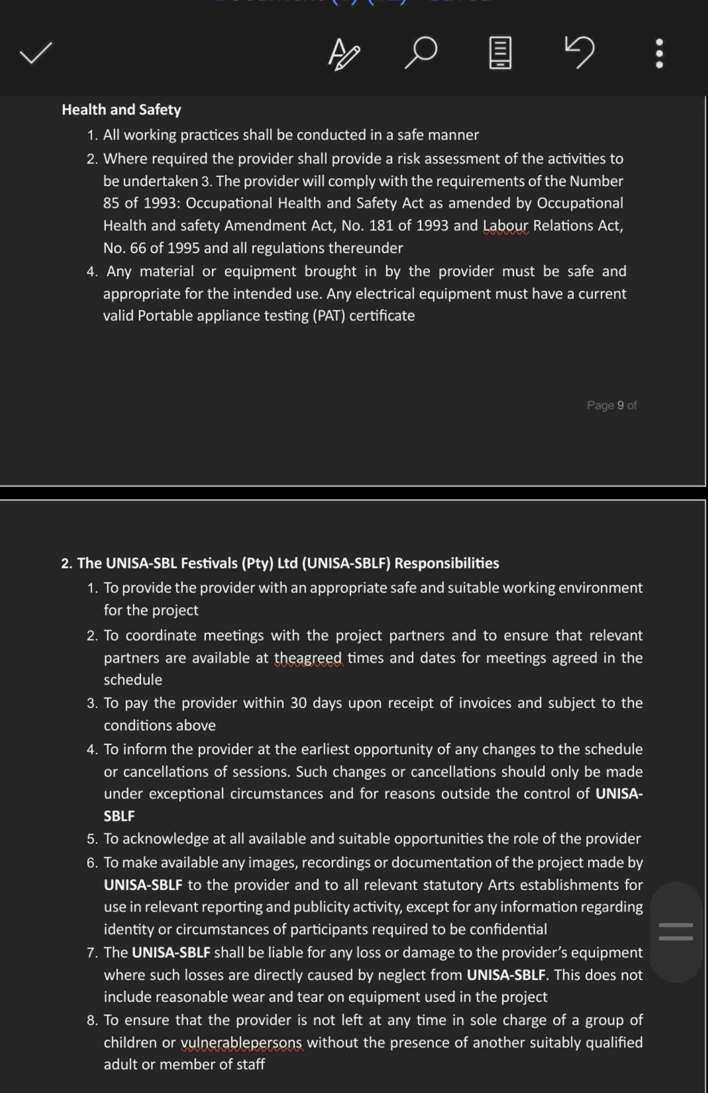 Solved Health and Safety1. ﻿All working practices shall be | Chegg.com