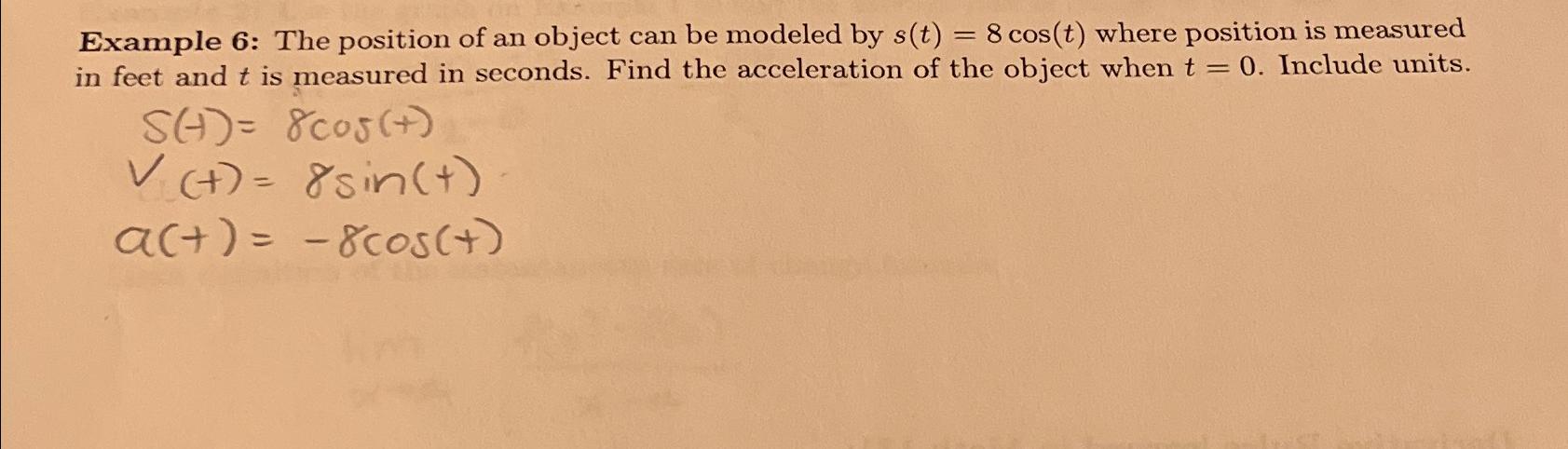 Solved Example 6: The position of an object can be modeled | Chegg.com