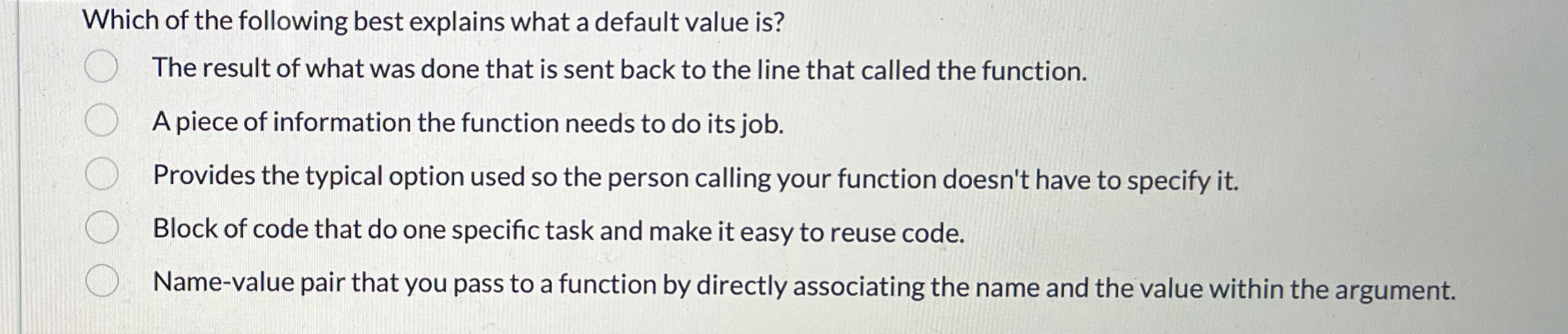Solved Which of the following best explains what a default | Chegg.com