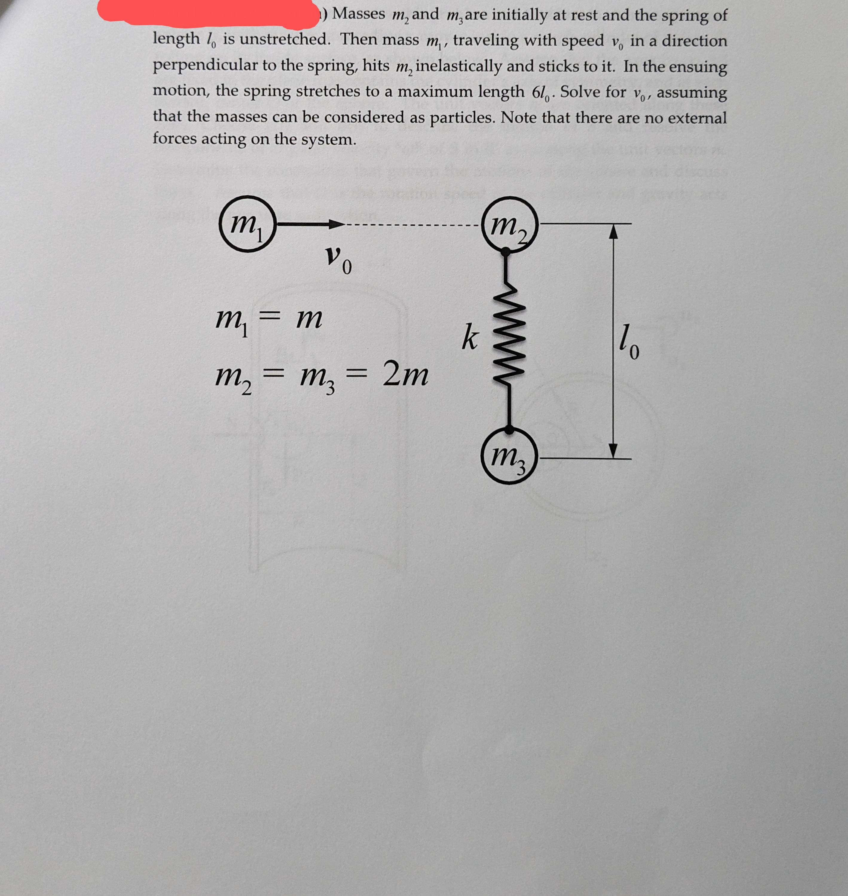 Solved Masses m2 ﻿and m3 ﻿are initially at rest and the | Chegg.com