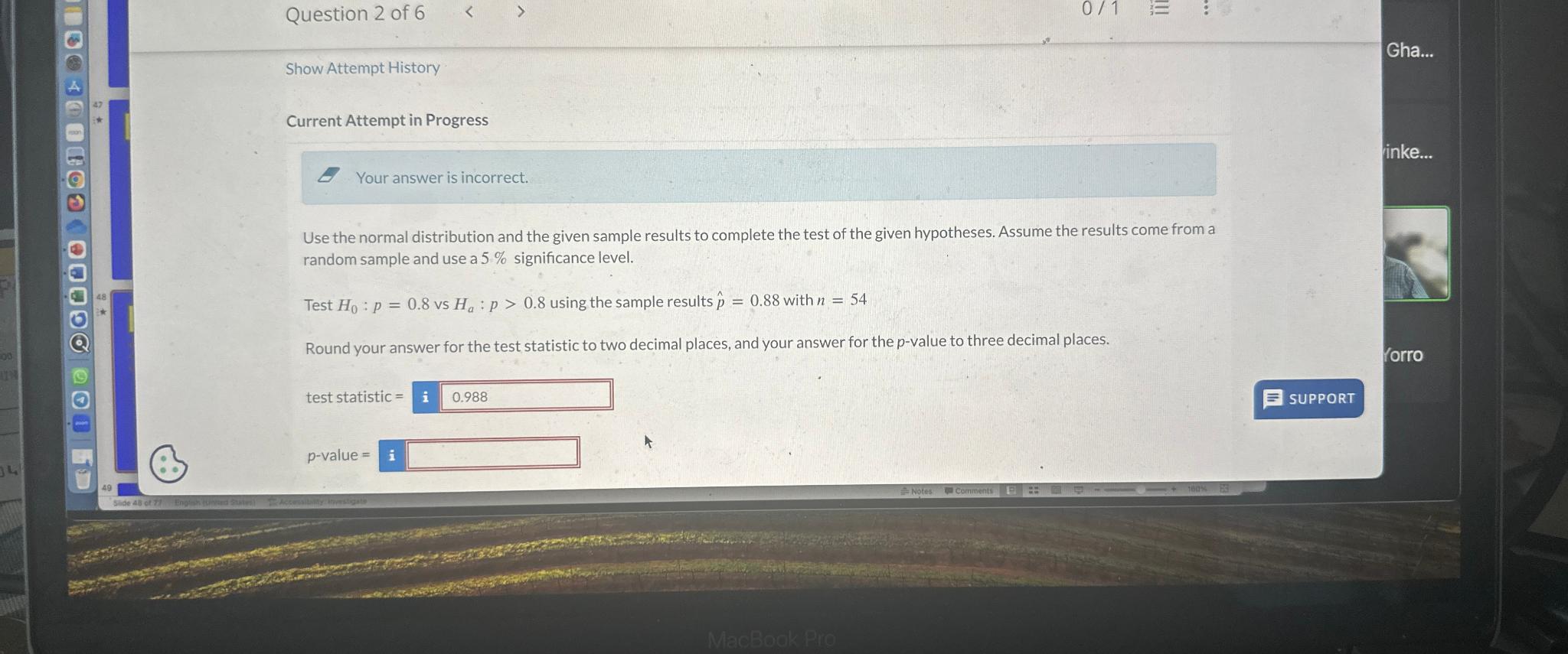 Solved Question 2 ﻿of 6Show Attempt HistoryGha...Current | Chegg.com