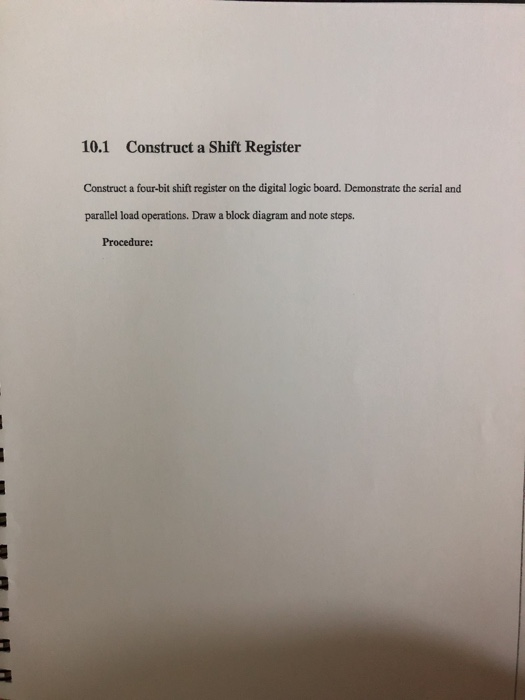 Solved 10.1 Construct a Shift Register Construct a four-bit | Chegg.com