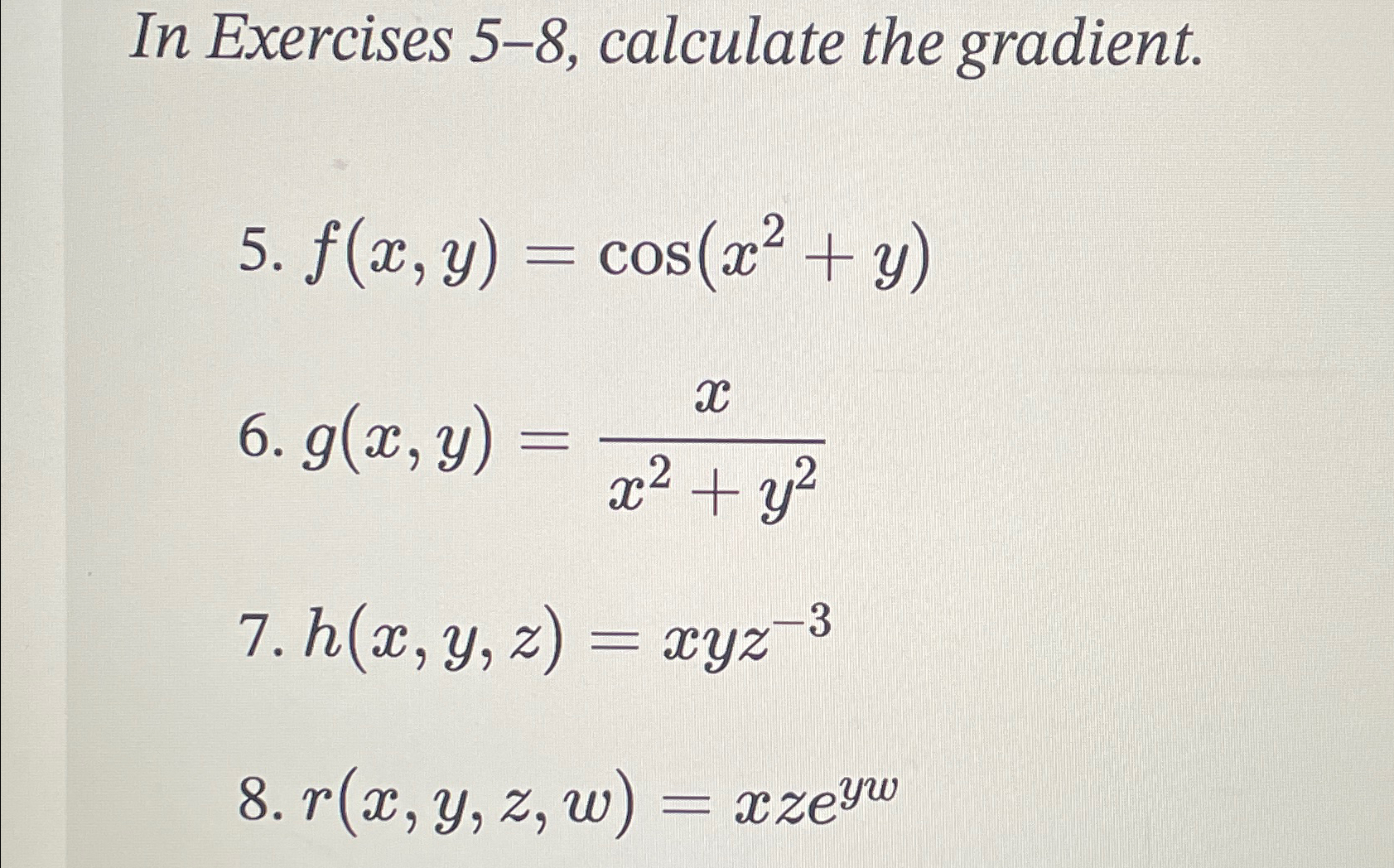 Solved In Exercises 5-8, ﻿calculate the | Chegg.com