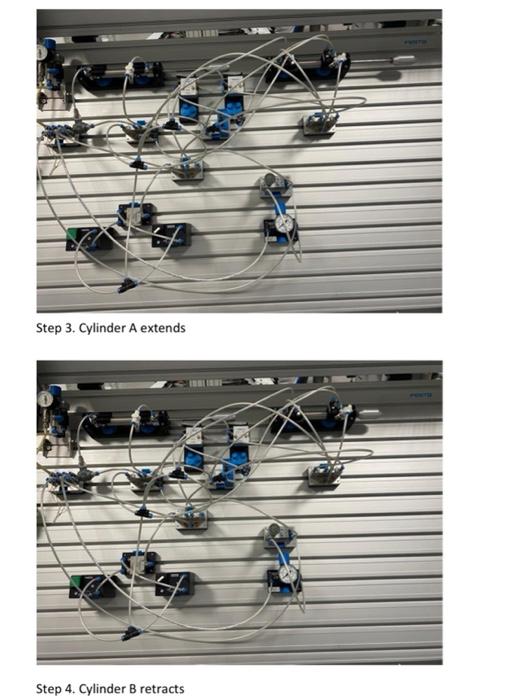 Solved Step 1. Both Cylinders "A" and "B" extend Step 2. | Chegg.com