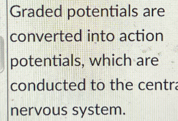 Solved Graded potentials are converted into action | Chegg.com