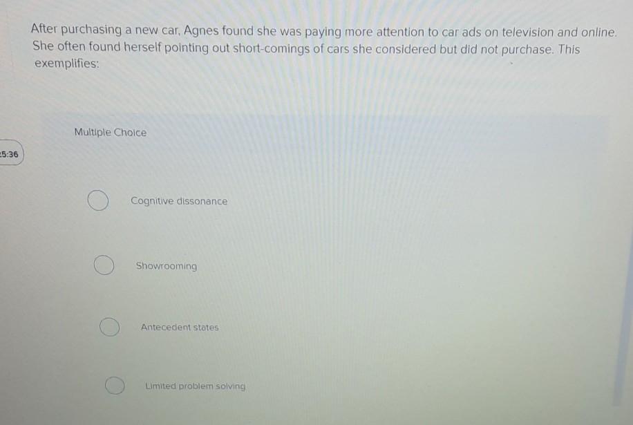 Solved After purchasing a new car, Agnes found she was | Chegg.com