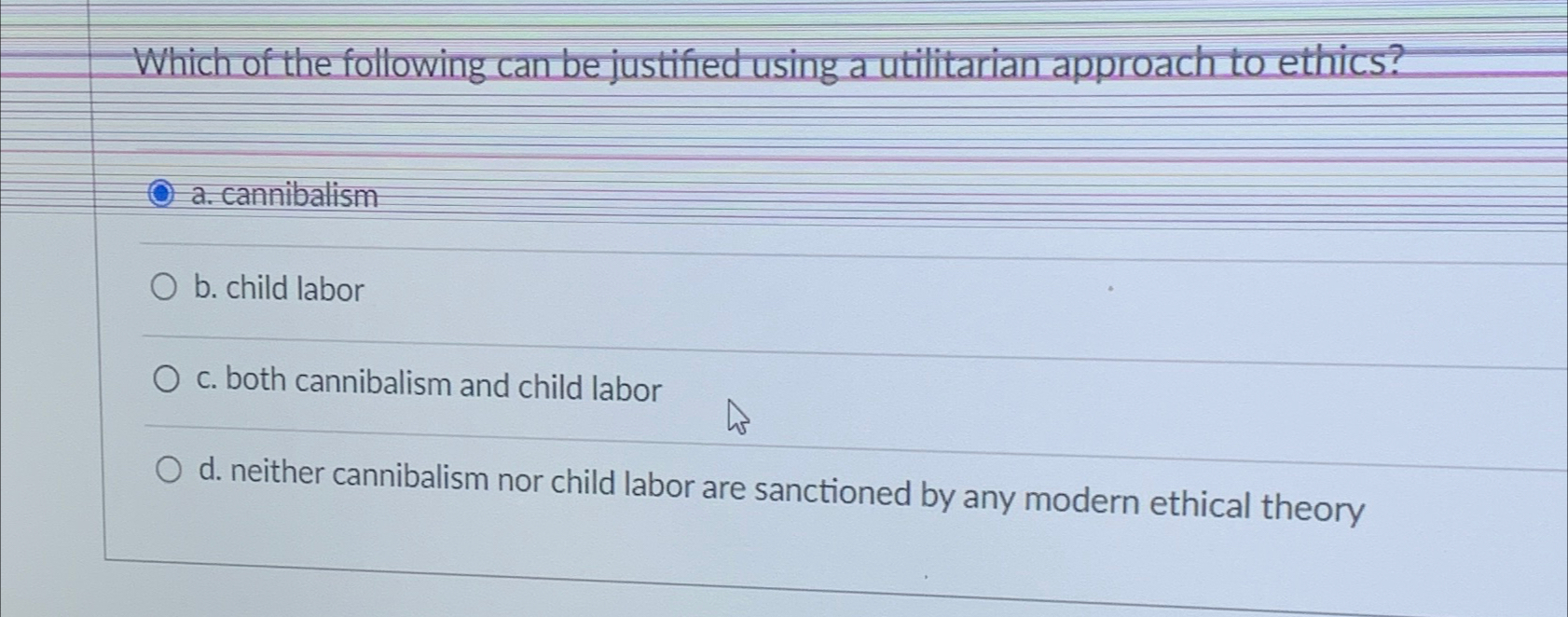 Solved Which of the following can be justified using a | Chegg.com