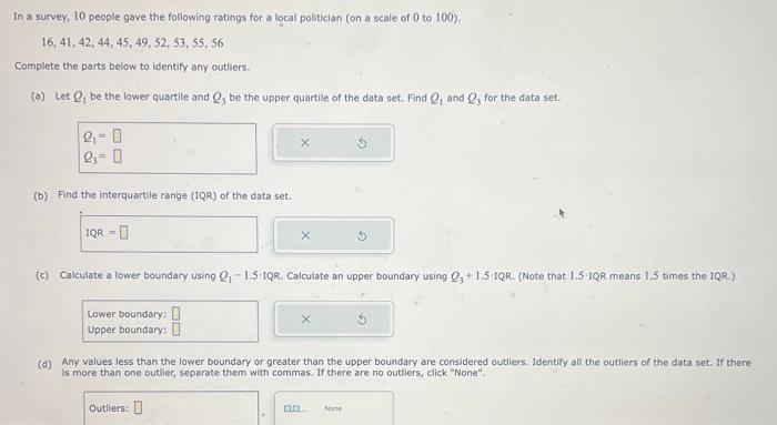 Solved In a survey, 10 people gave the following ratings for | Chegg.com