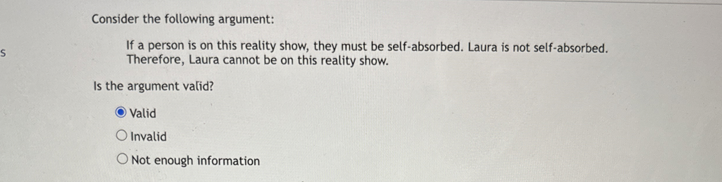 Solved Consider the following argument:If a person is on | Chegg.com