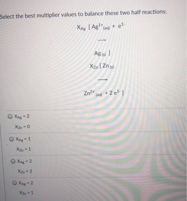 Solved Select the best multiplier values to balance these | Chegg.com
