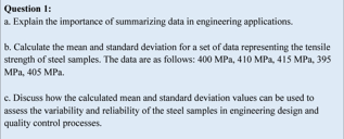 Solved Question 1:a. ﻿Explain the importance of summarizing | Chegg.com
