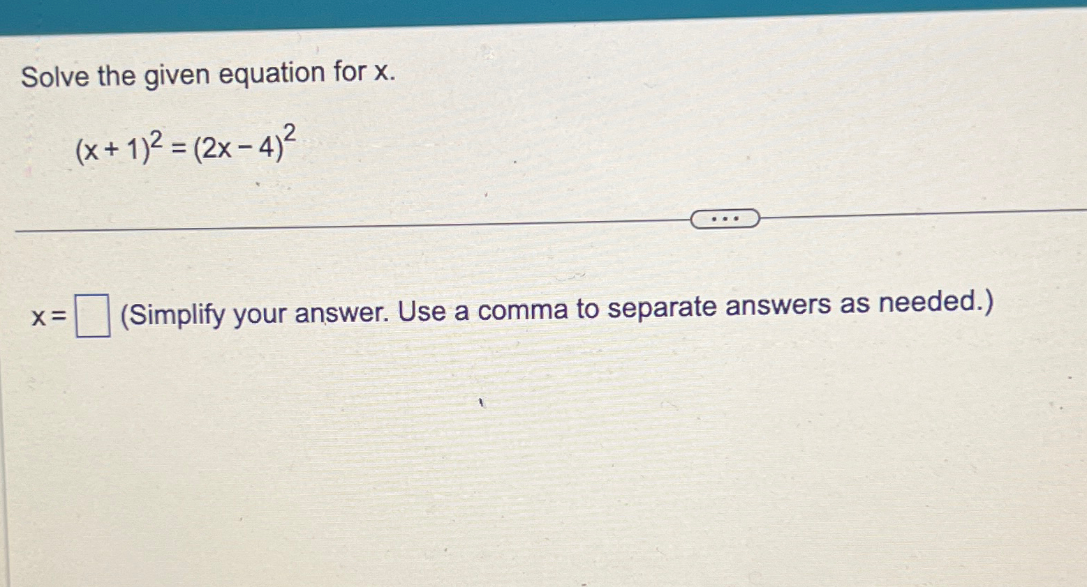 Solved Solve the given equation for | Chegg.com