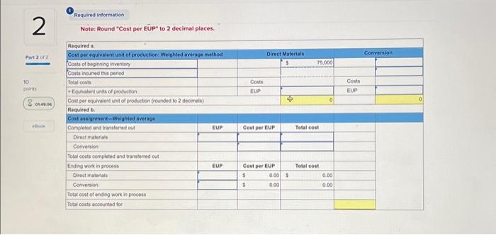 Solved 2 Part 2 of 2 O oints 01:49:49 eBook Required | Chegg.com