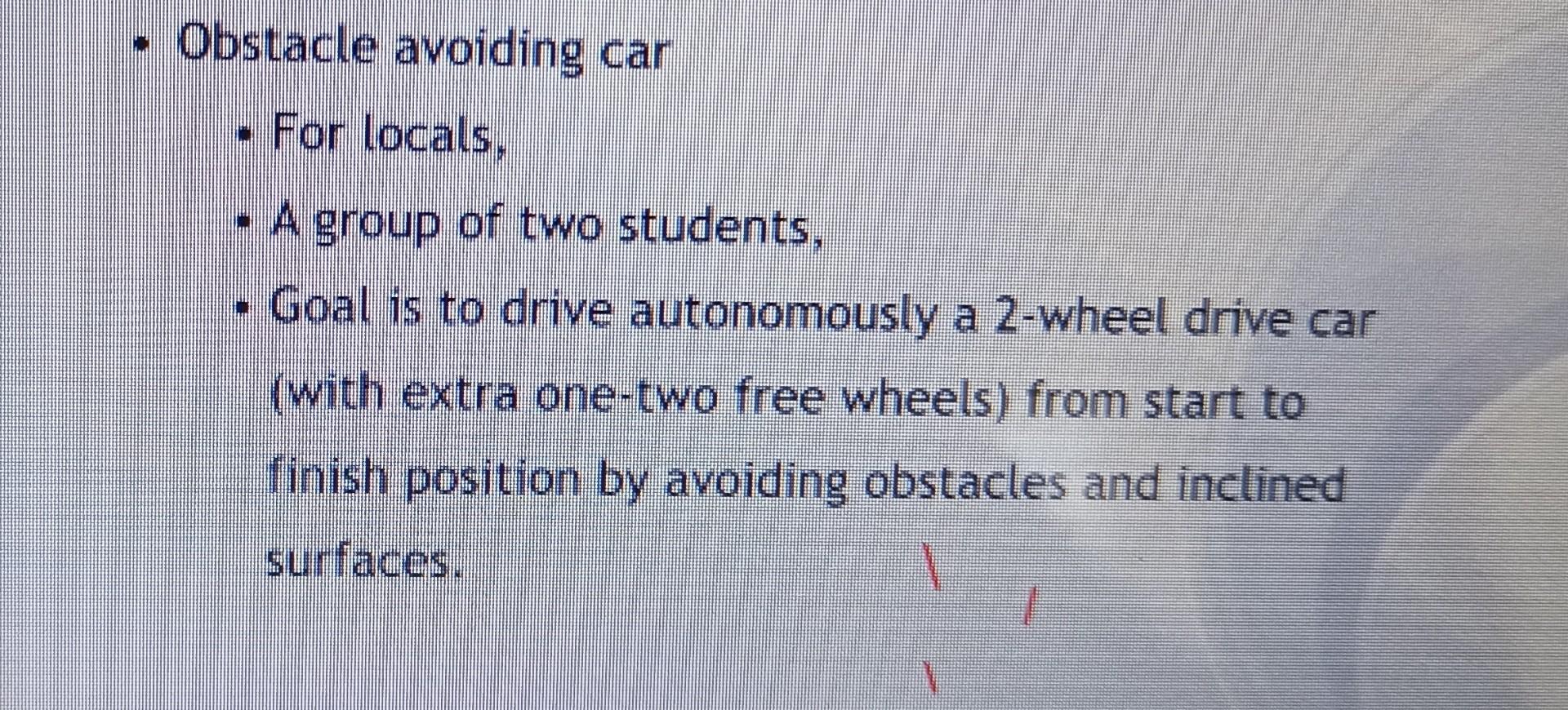 Solved Obstacle avoiding car • For locals, A group of two | Chegg.com