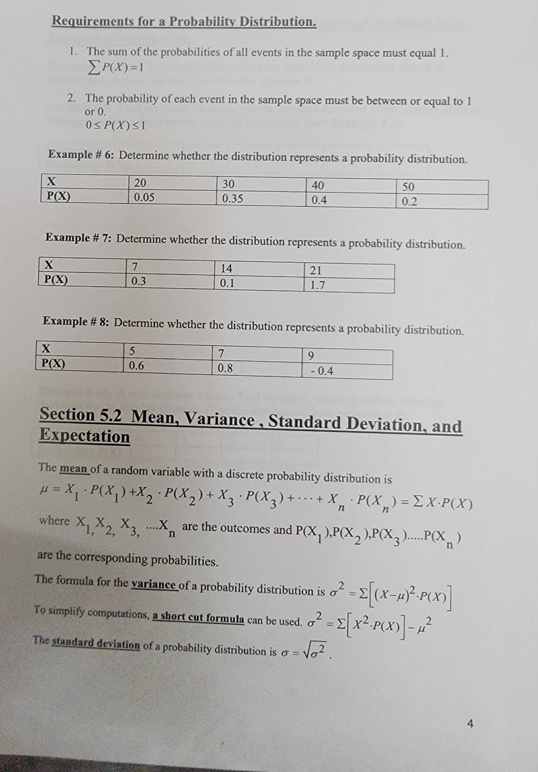 Solved ∑P(X)=1 2. The probability of each event in the | Chegg.com