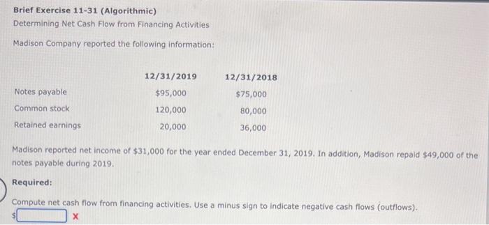 Solved Brief Exercise 11-31 (Algorithmic) Determining Net | Chegg.com