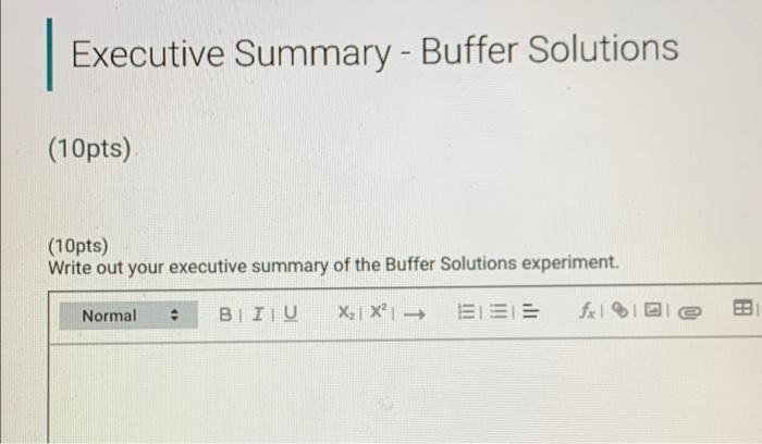 Data And Report Submission - Buffer Solutions - (1pt) | Chegg.com