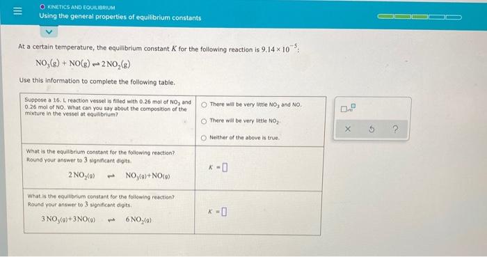 Solved III O KINETICS AND EQUILIBRIUM Using the general | Chegg.com