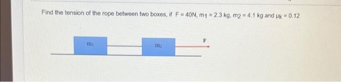 Solved Find the tension of the rope between two boxes, if | Chegg.com