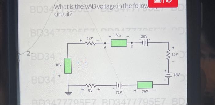 Solved What is the VAB voltage in the follow circuit? | Chegg.com
