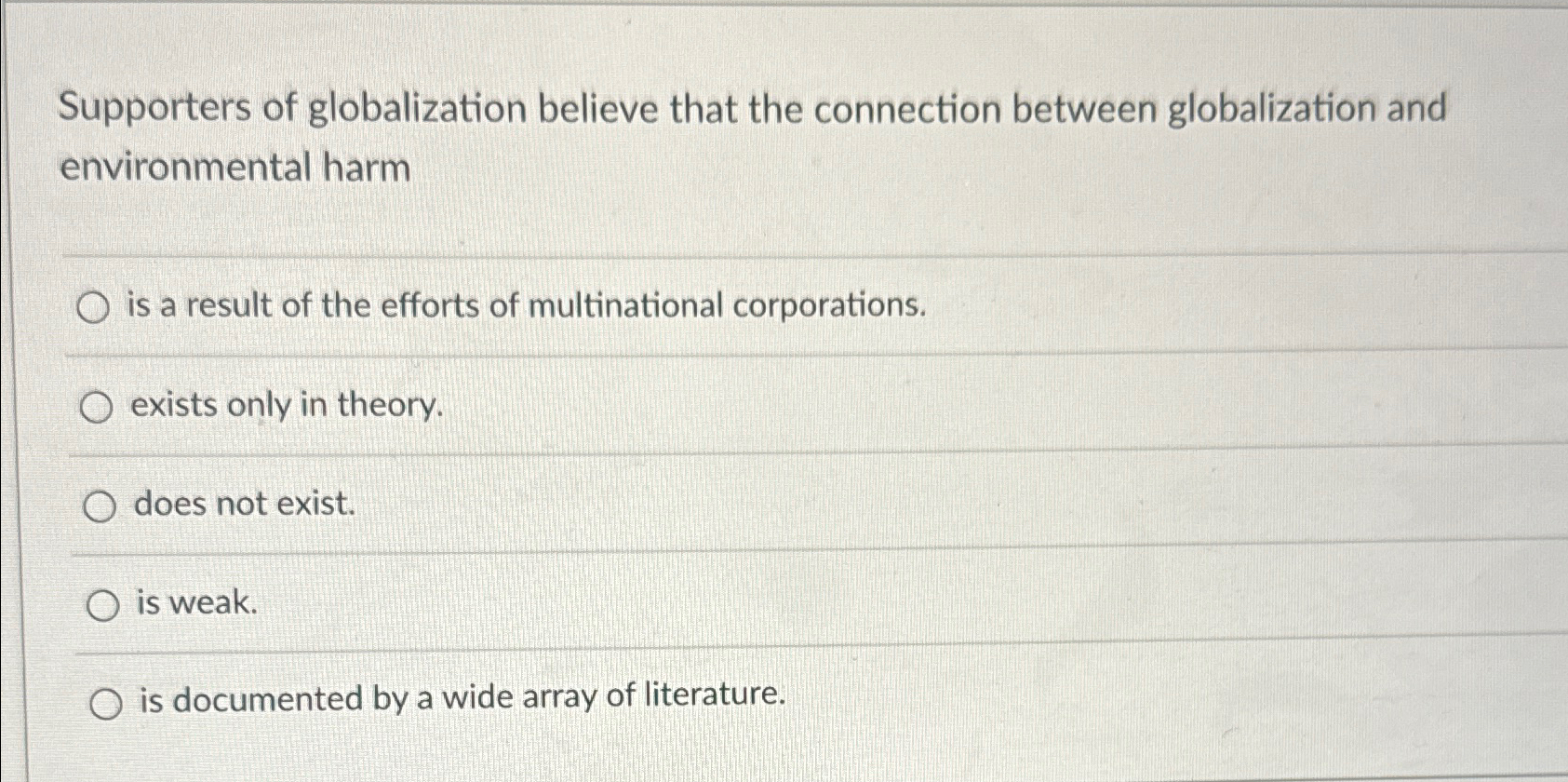 Solved Supporters of globalization believe that the | Chegg.com