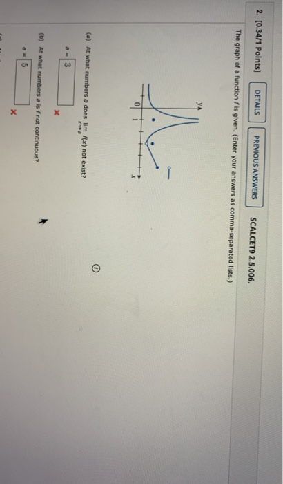 Solved 2. (0.34/1 Points) DETAILS PREVIOUS ANSWERS SCALCET9 | Chegg.com
