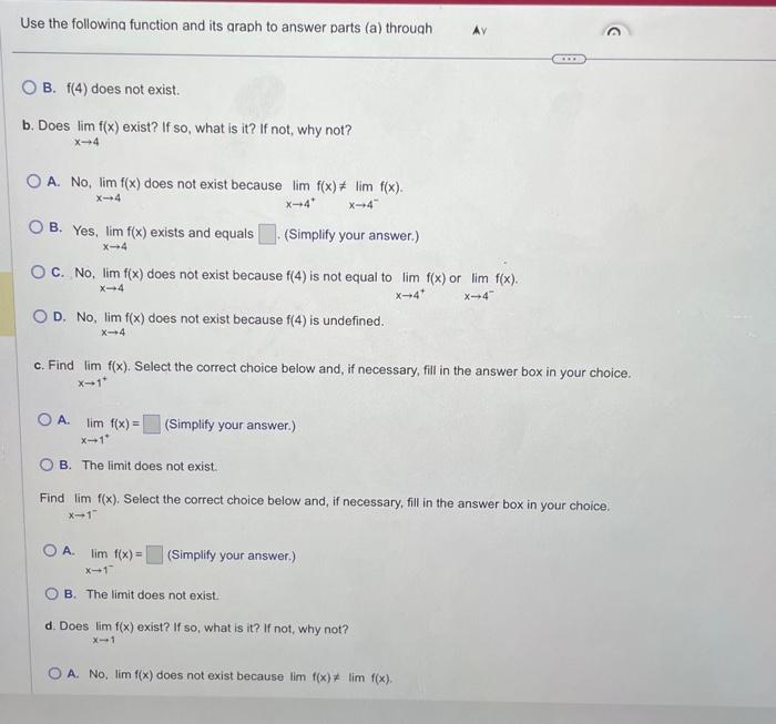 Solved Use the following function and its graph to answer | Chegg.com
