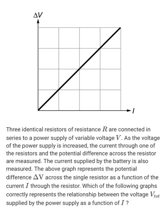Solved AV 1 Three identical resistors of resistance R are | Chegg.com