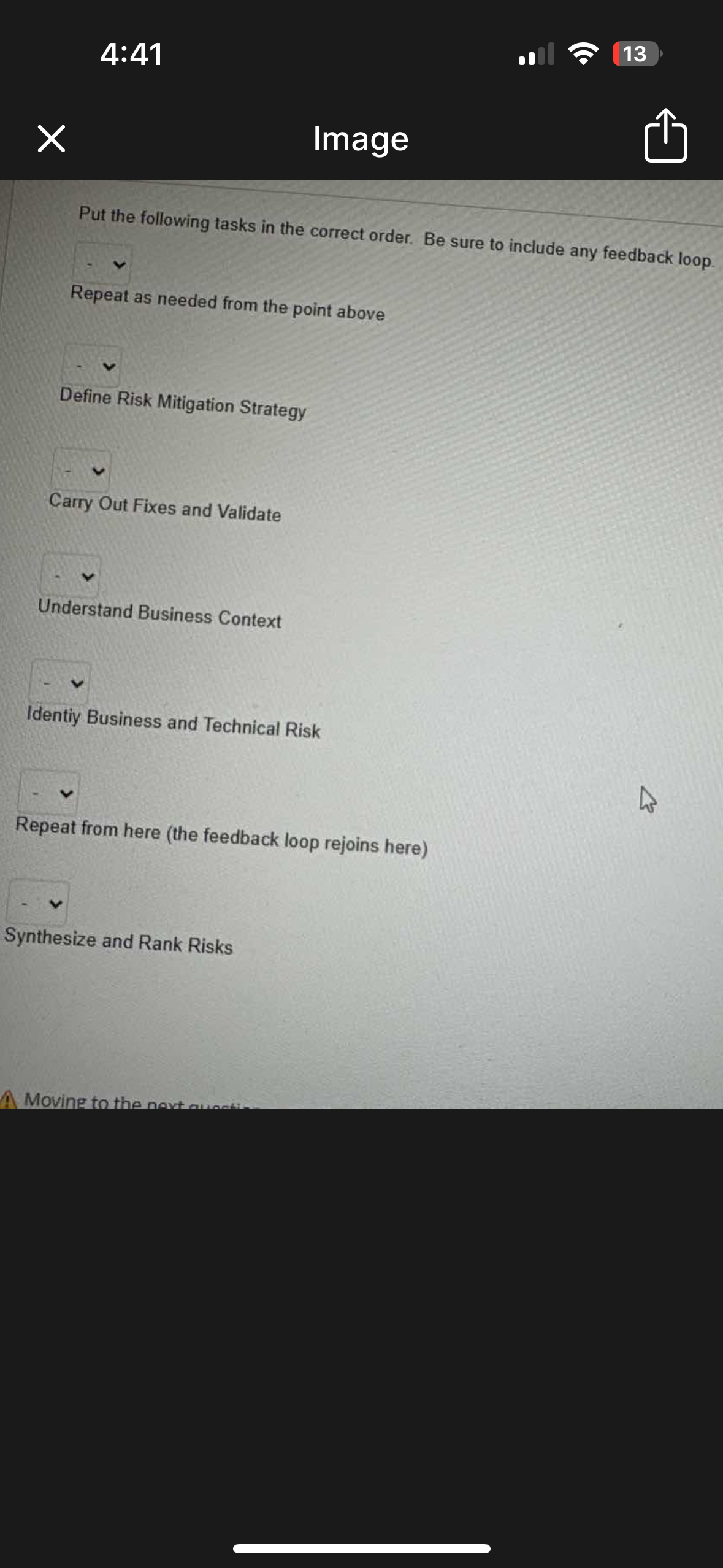 Solved 4:4113ImagePut the following tasks in the correct | Chegg.com