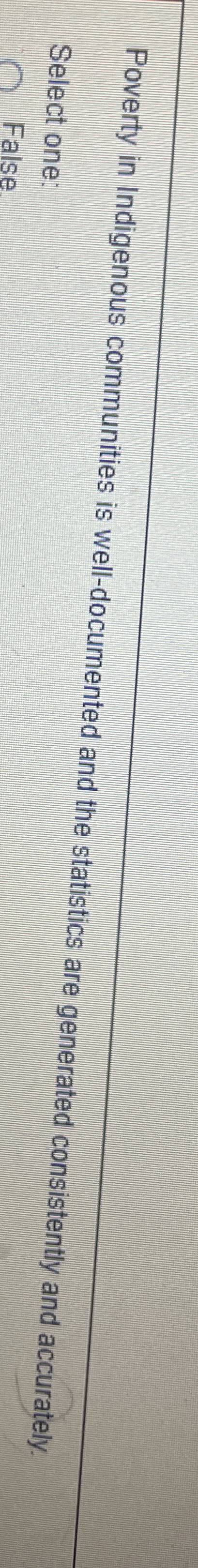 Solved Poverty in Indigenous communities is well-documented | Chegg.com
