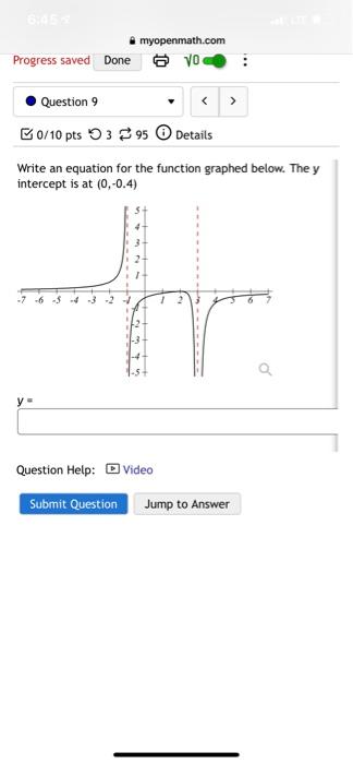 Solved myopenmath.com Progress saved Done VO : Question 9 | Chegg.com