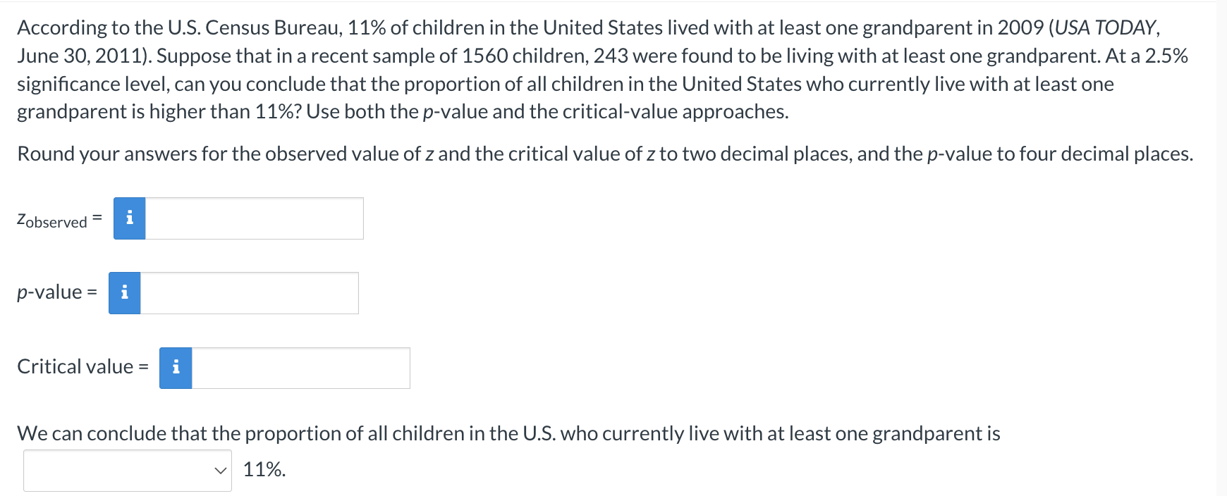 Solved According to the U.S. ﻿Census Bureau, 11\% ﻿of | Chegg.com