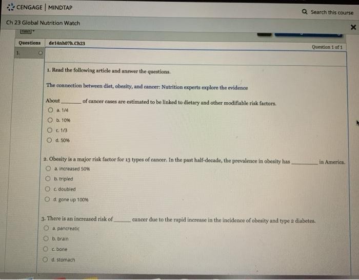 Solved CENGAGE MINDTAP Q Search this course Ch 23 Global | Chegg.com