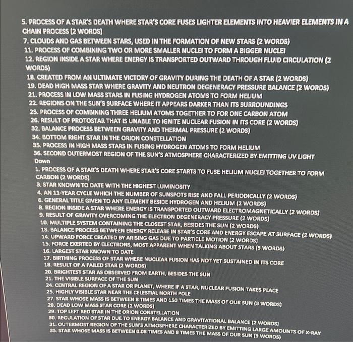 Solved CROSSWORD PUZZLE Actoss 2. FORCE EXERTED BY MEUTRONS, | Chegg.com