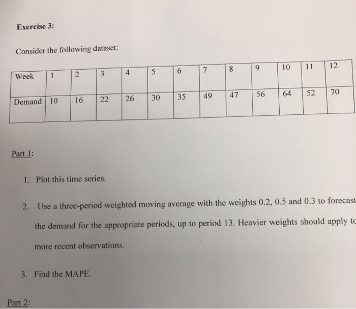 Solved Exercise 3: Consider the following dataset: Week 5 6 | Chegg.com