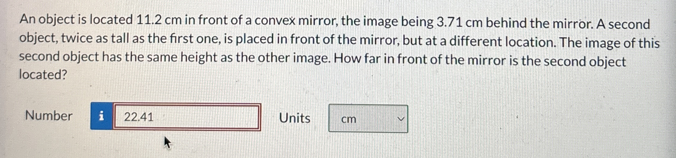 Solved An object is located 11.2 ﻿cm in front of a convex | Chegg.com