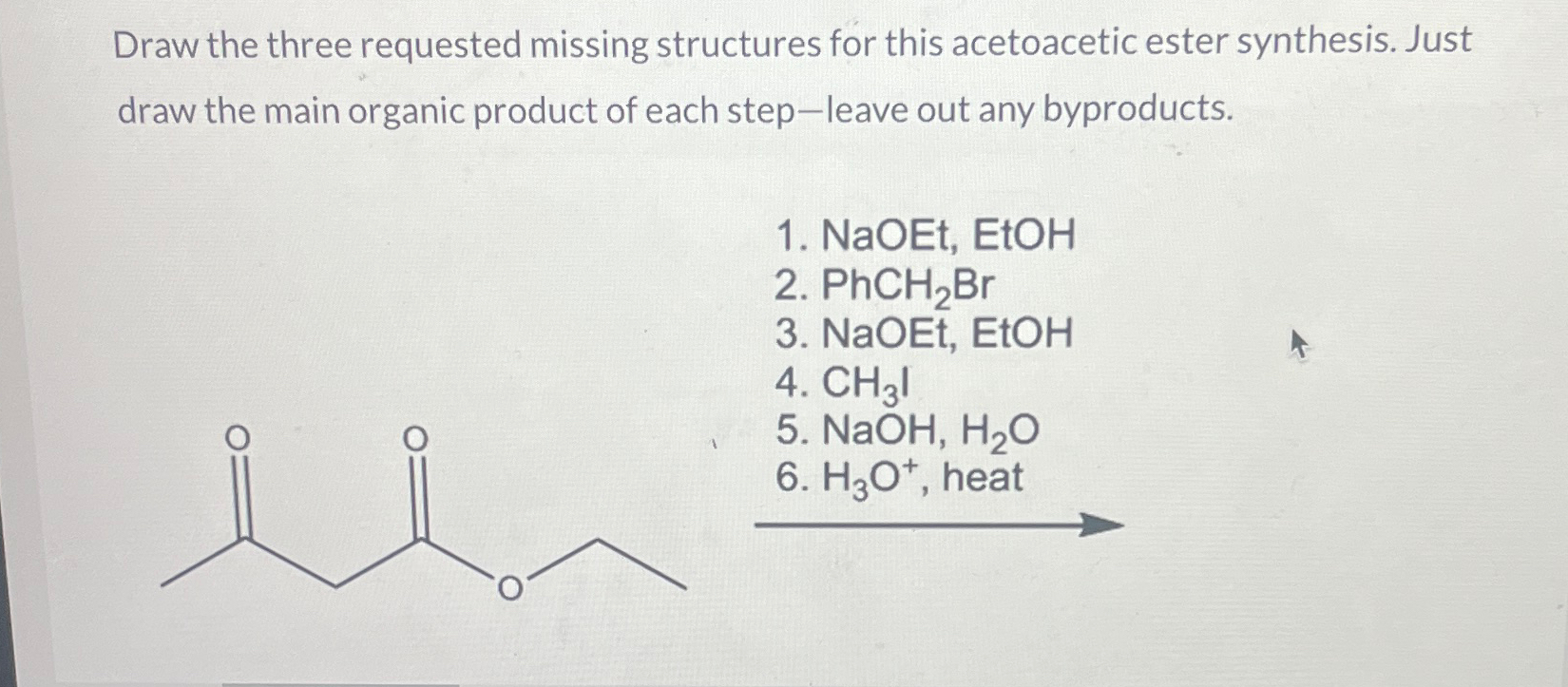 Solved Draw the three requested missing structures for this | Chegg.com