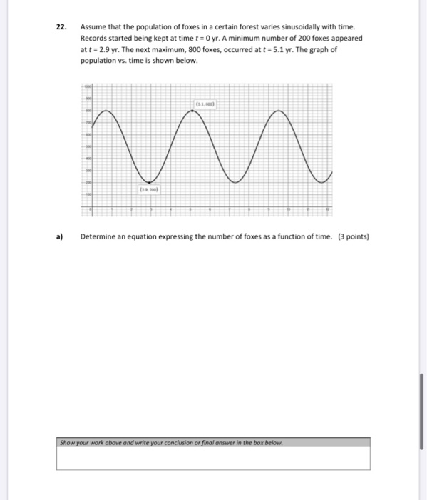 Solved 22. Assume that the population of foxes in a certain | Chegg.com