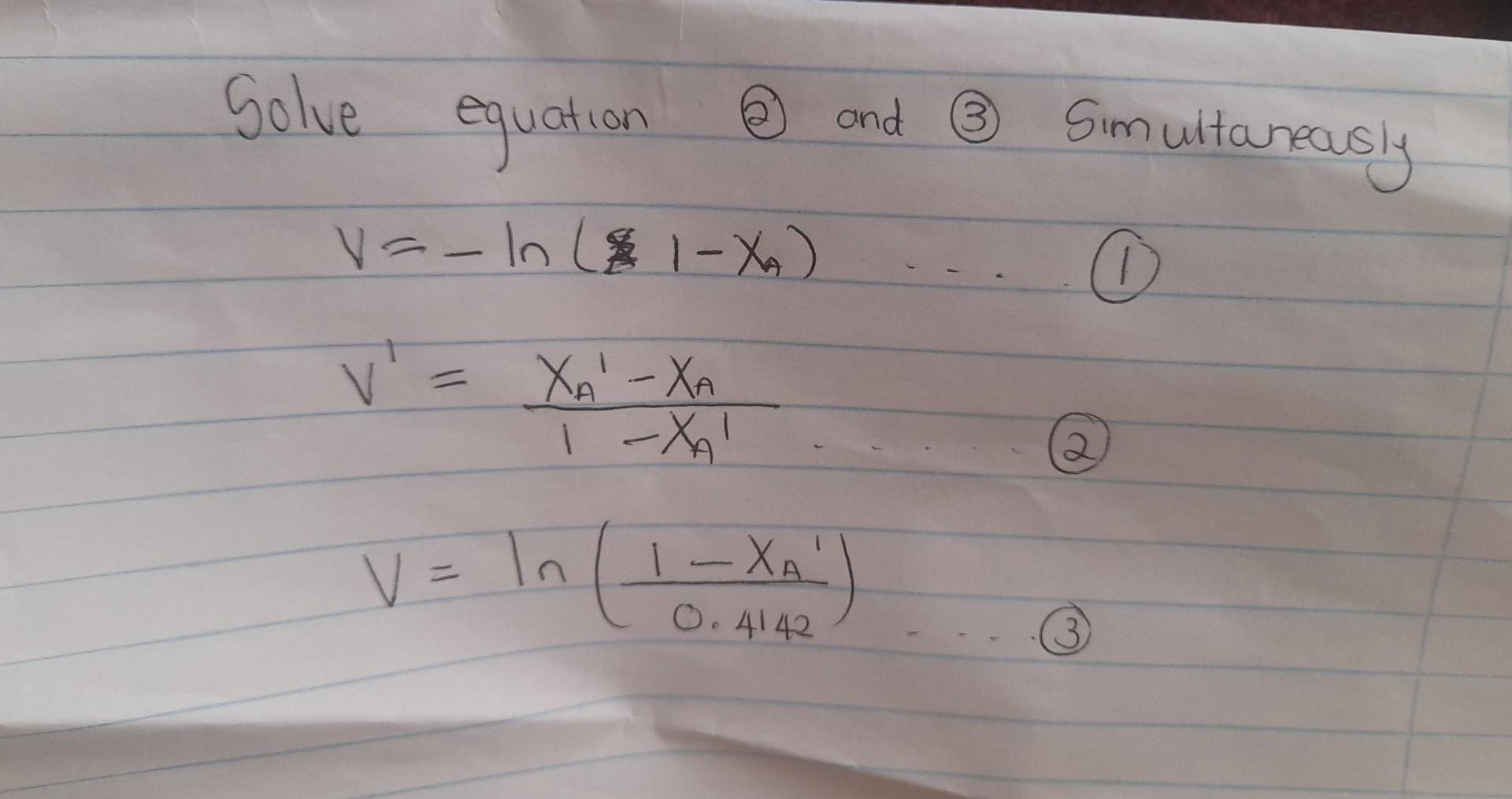 Solved Solve equation (2) and (3) Simultaneasly | Chegg.com Solved Solve equation (2) and (3) Simultaneasly | Chegg.com