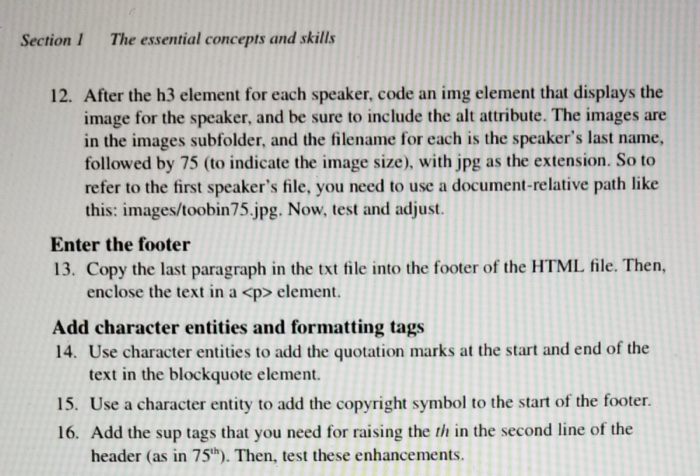 Solved Exercise 3-1 Enter the HTML for the ho In this | Chegg.com