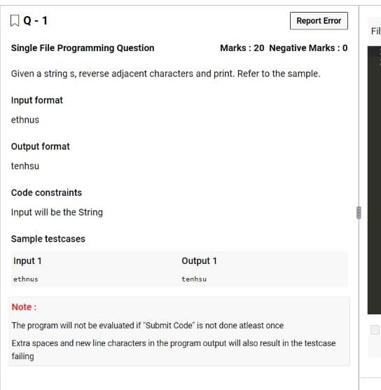 Solved DQ-1 Report Error Fil Single File Programming | Chegg.com