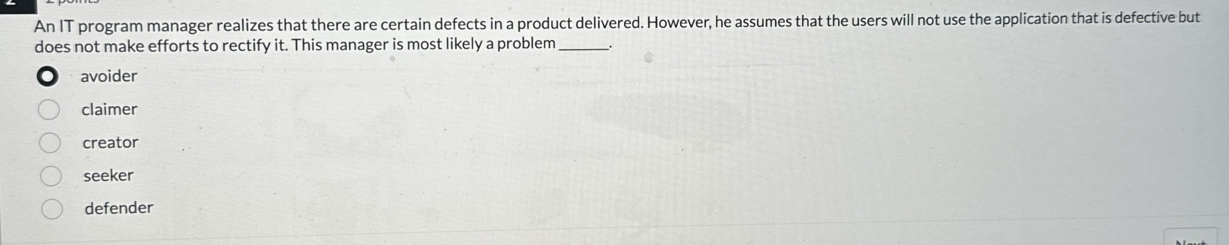 Solved An IT program manager realizes that there are certain | Chegg.com