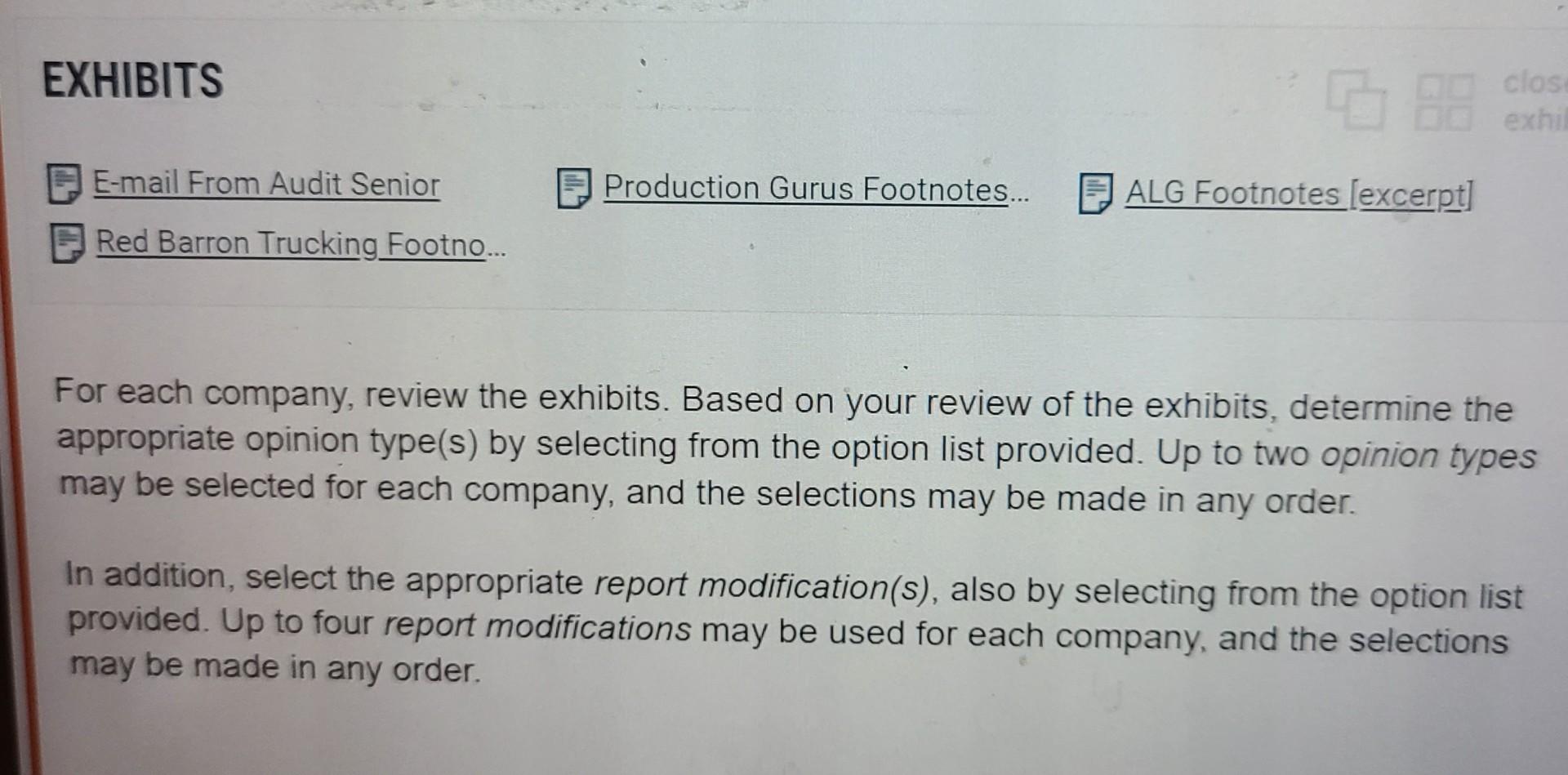 Solved For each company, review the exhibits. Based on your | Chegg.com