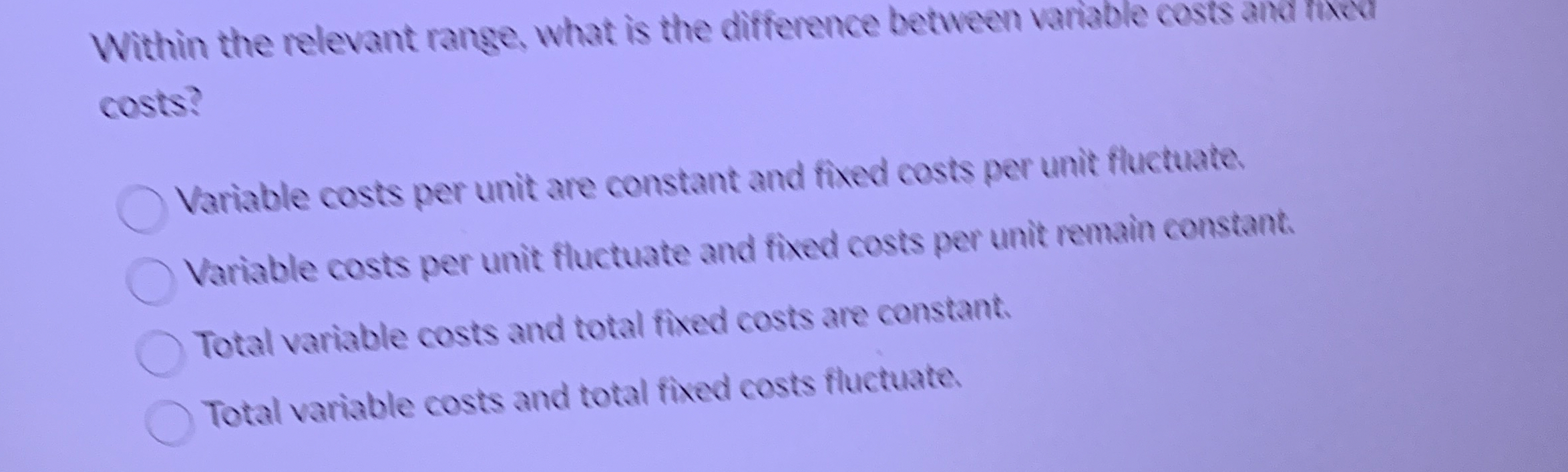 Solved Within the relevant range, what is the difference | Chegg.com
