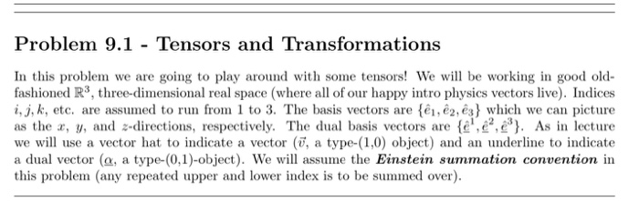 Solved Problem 9.1 - Tensors and Transformations In this | Chegg.com