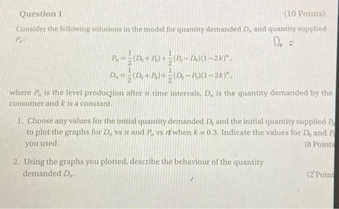 Solved Question 1 (10 Points) Consider the following | Chegg.com