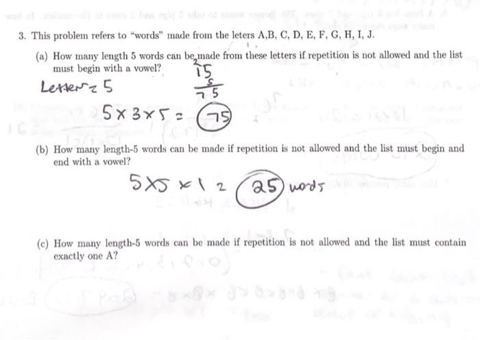  Solved 3 This Problem Refers To words Made Fr