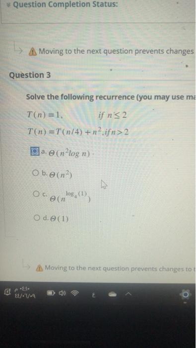 Solved Solve the following recurrence (you may use master | Chegg.com