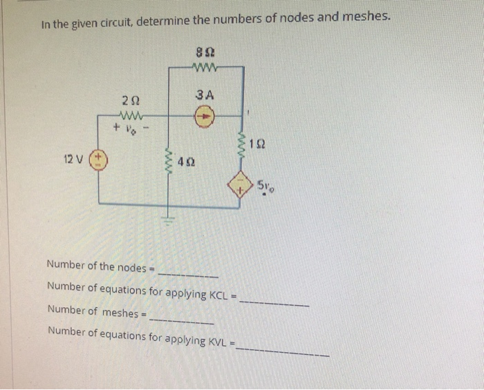 Solved In the given circuit, determine the numbers of nodes | Chegg.com